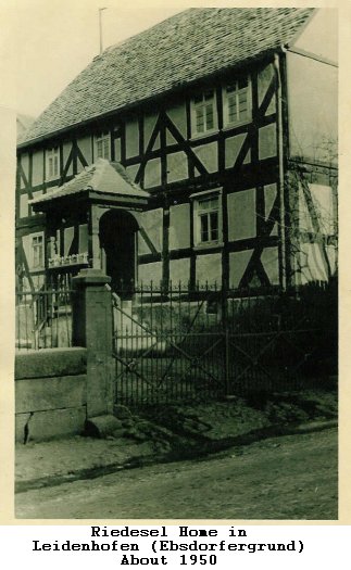 Riedesel house in Leidenhofen 1950 | Riedesel History and Genealogy